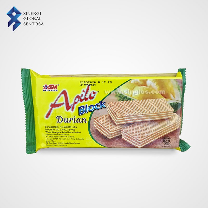Export Apilo Block Wafer Cream Durian 90g X 30 from Indonesia - Sinergi ...